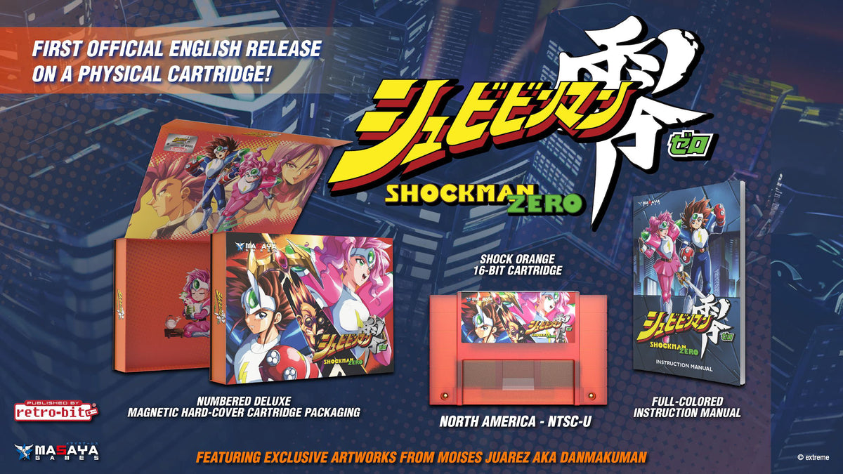 Retro-Bit Publishing Schibibinman Zero - Shockman Zero for SNES - Supe ...